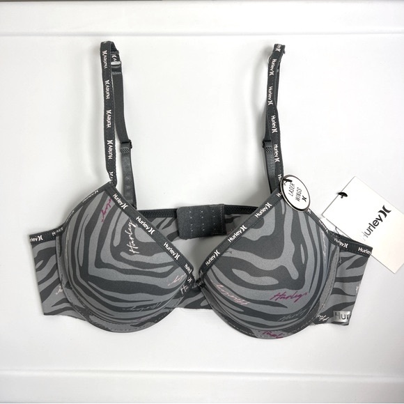 Hurley | Intimates & Sleepwear | Hurley Gray Tiger Logo Print Padded ...